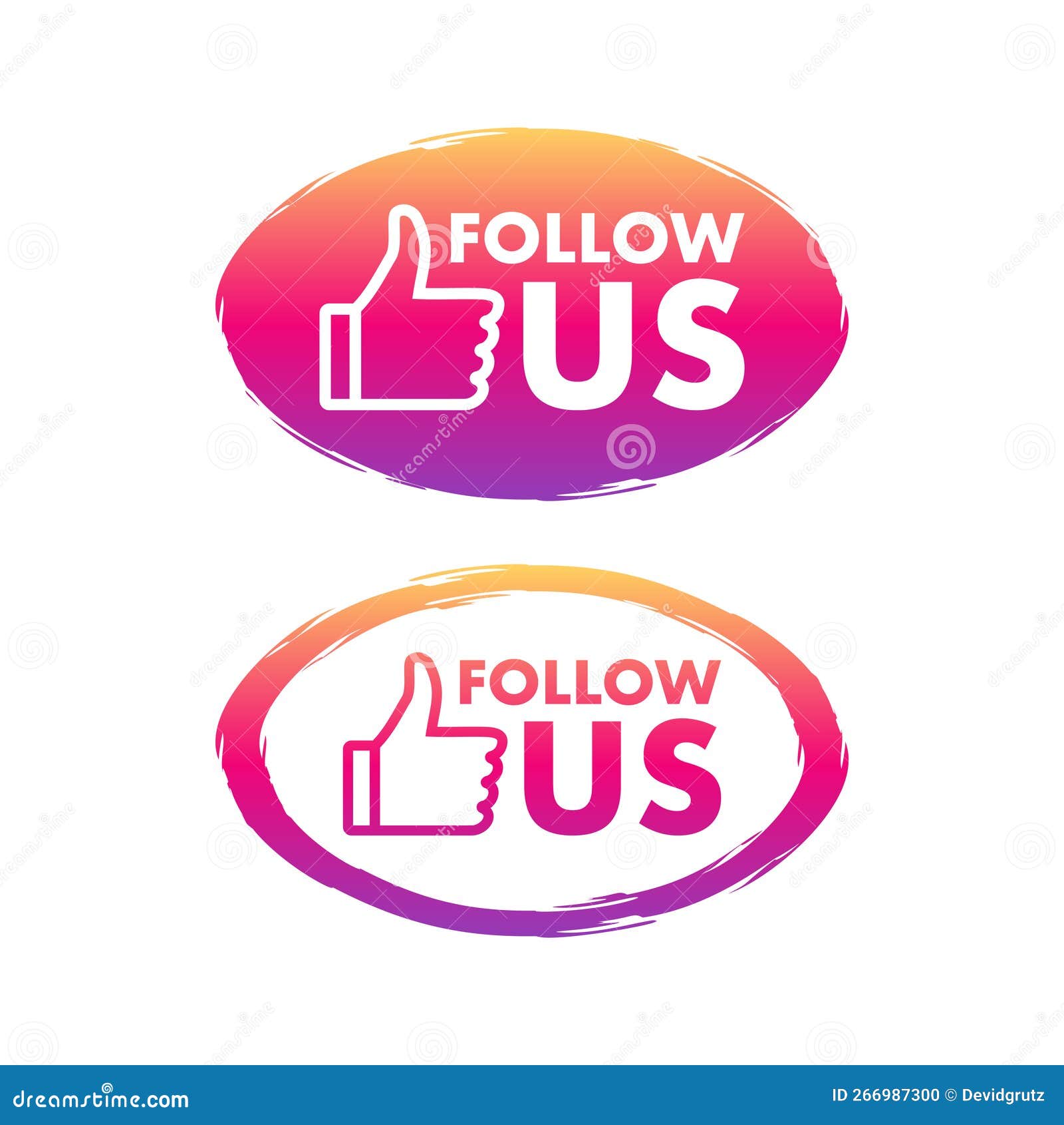Label Follow Us on White Background. Vector Illustration Stock Vector ...