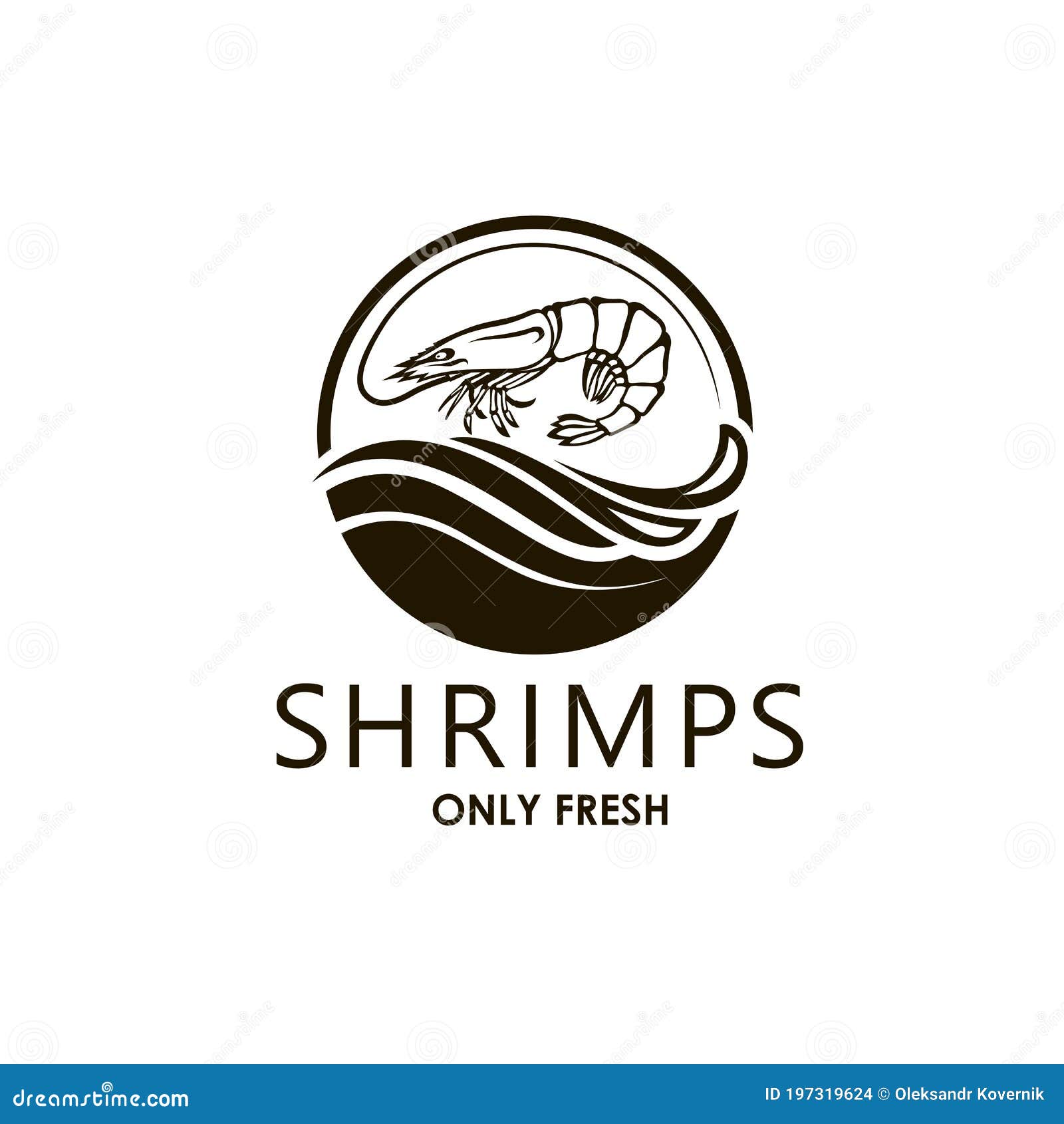 Fresh shrimp label stock vector. Illustration of logo - 197319624
