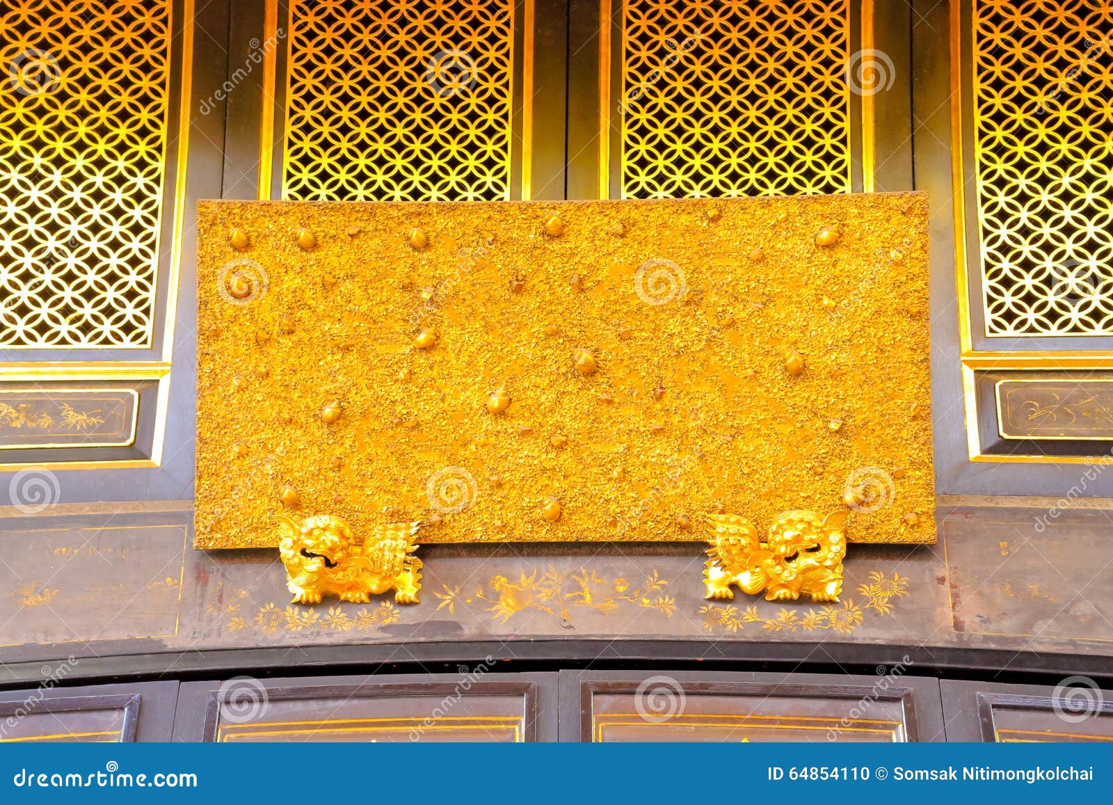 Label Gold Signboard in Front of House Chinese Style Stock Photo ...