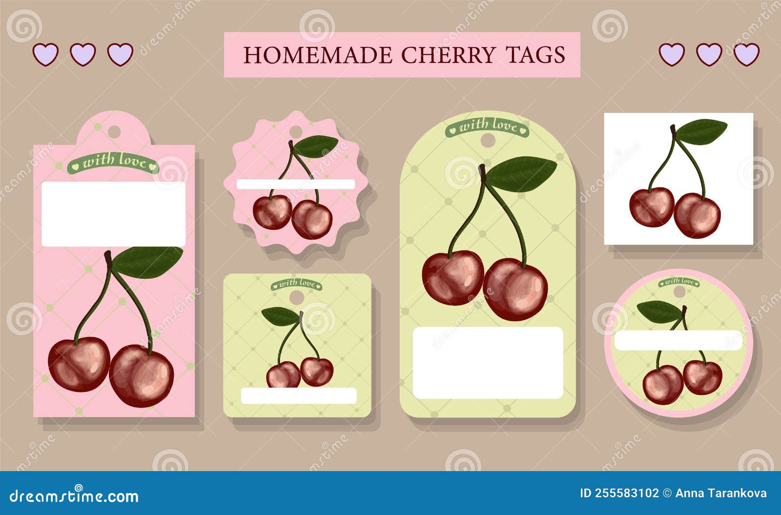 Label for Homemade Cherries. Cherry Jam Canned Packaging Stock Vector ...
