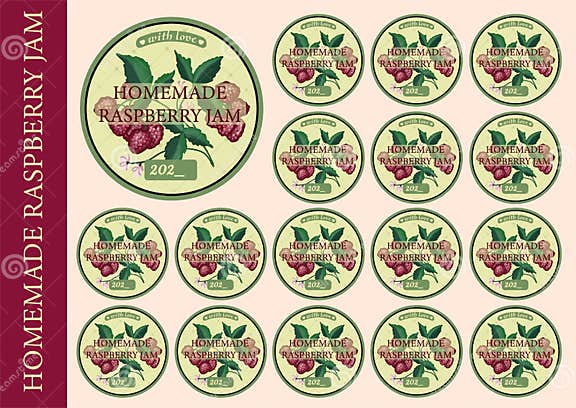 Label for Homemade Jam. Raspberry Jam Packaging Stock Vector ...