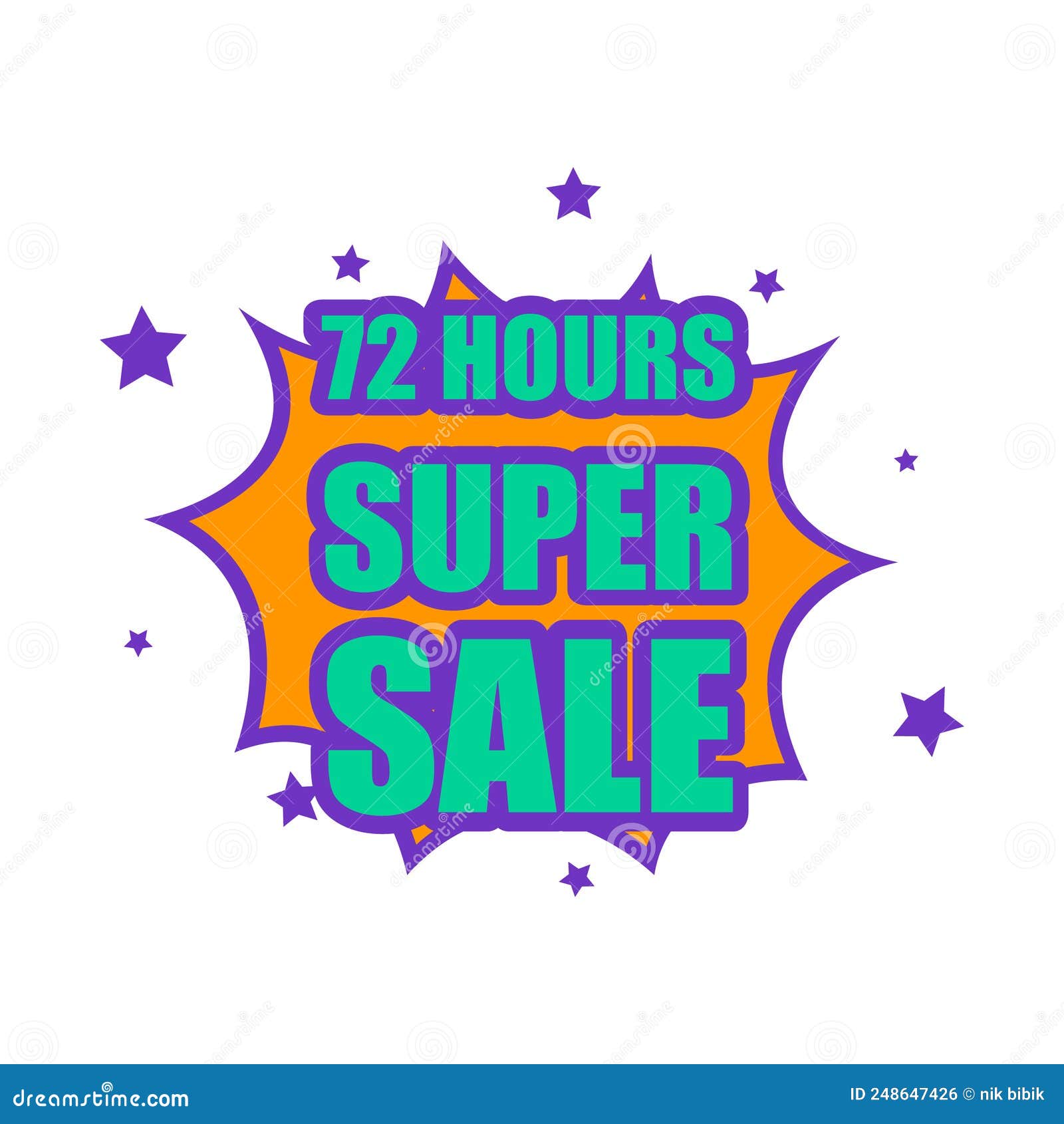 Label 72 Hours Super Sale stock vector. Illustration of vector - 248647426