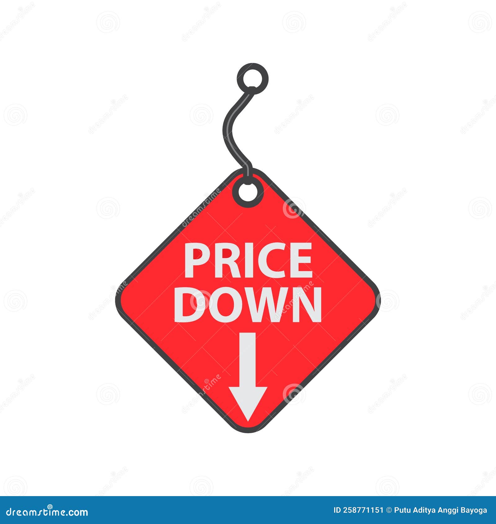 Label price down stock vector. Illustration of cartoon - 258771151