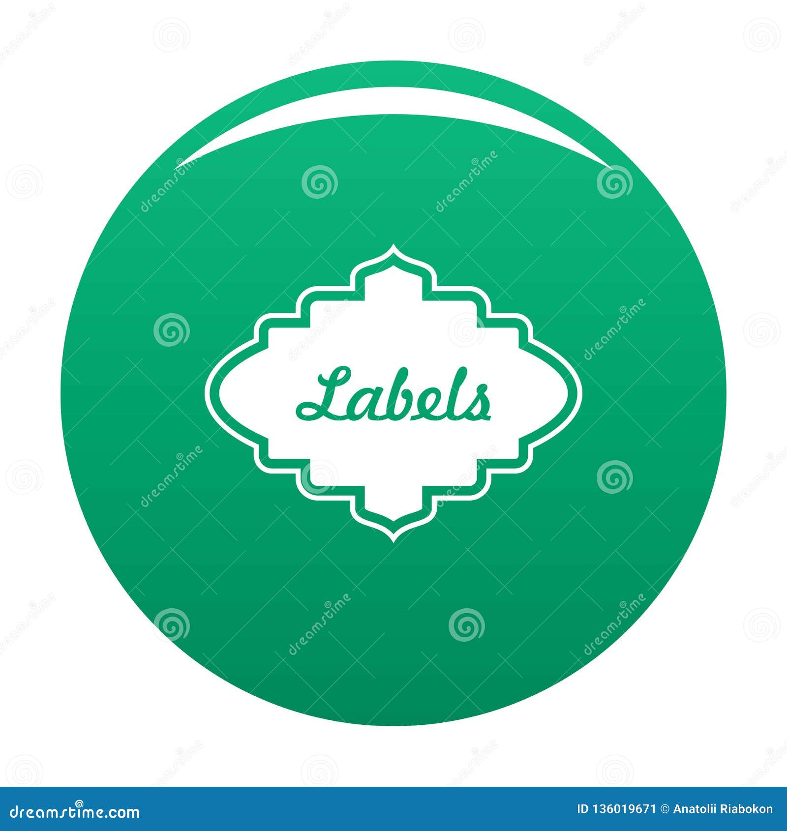 Label icon vector green stock vector. Illustration of object - 136019671