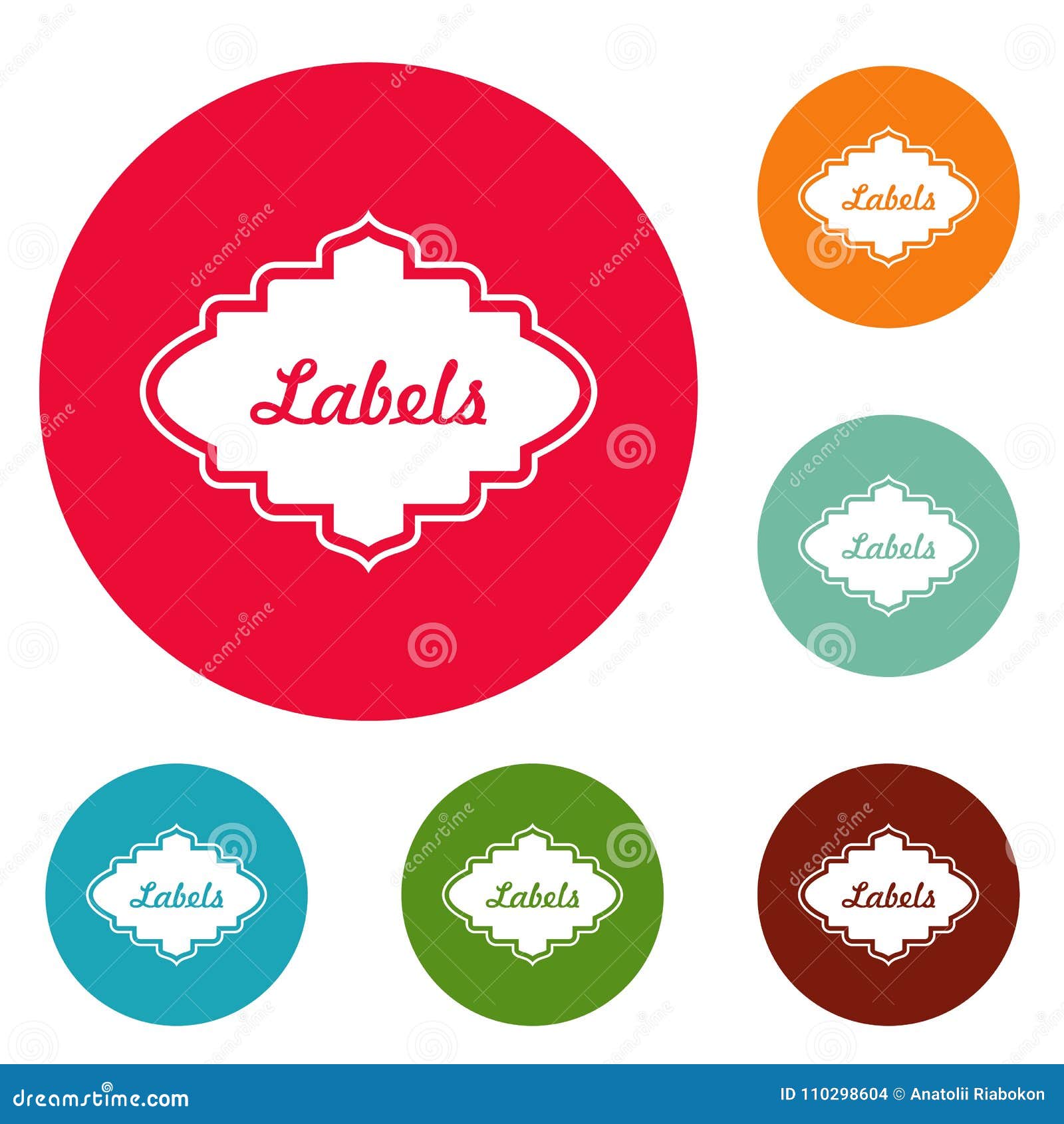 Label Icons Circle Set Vector Stock Vector - Illustration of badge ...
