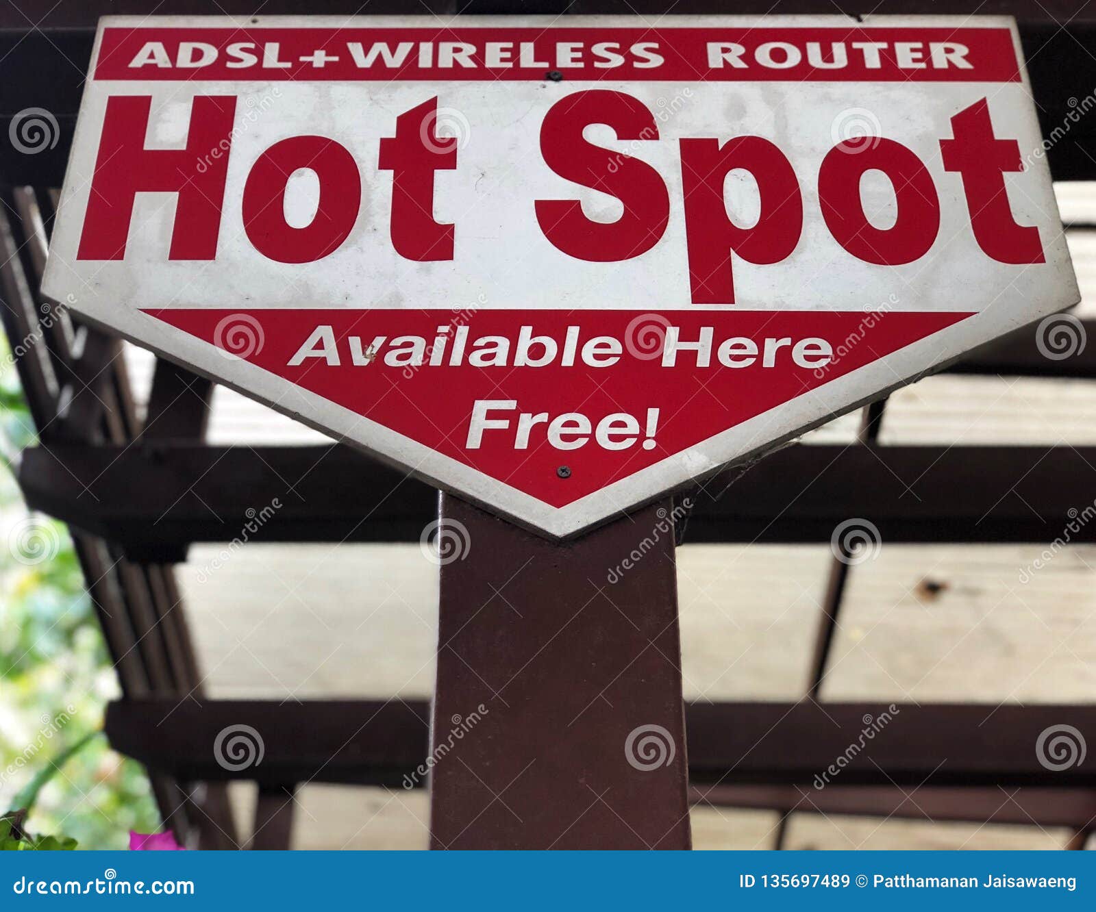 Label Information of Hot Spot Free Wifi . Service Area Stock Image ...