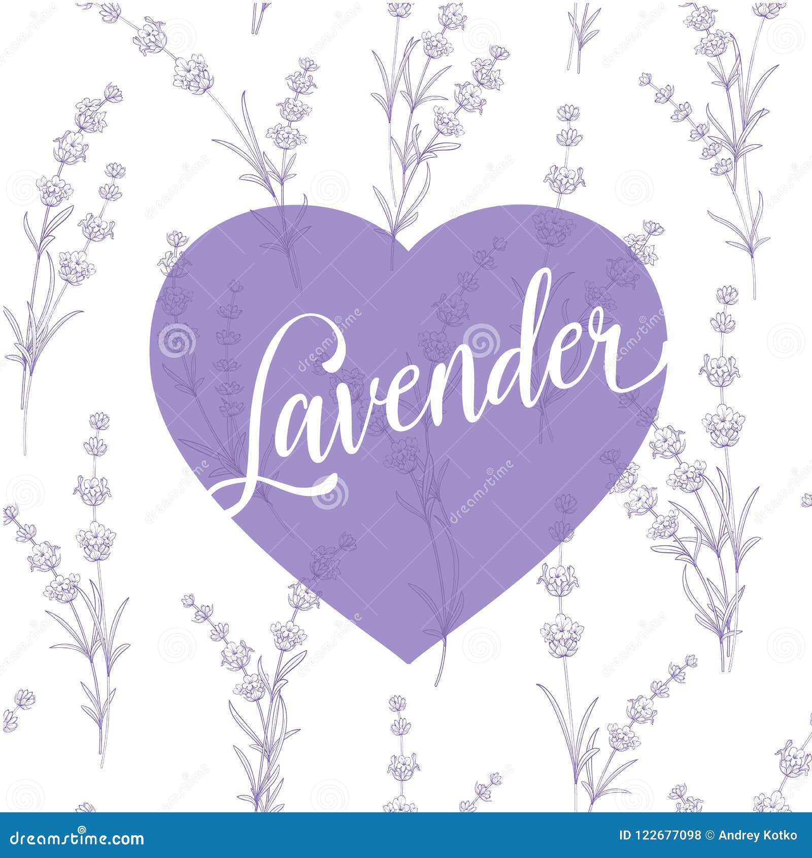 Label of Lavender Over Pattern. Stock Vector - Illustration of herbal ...