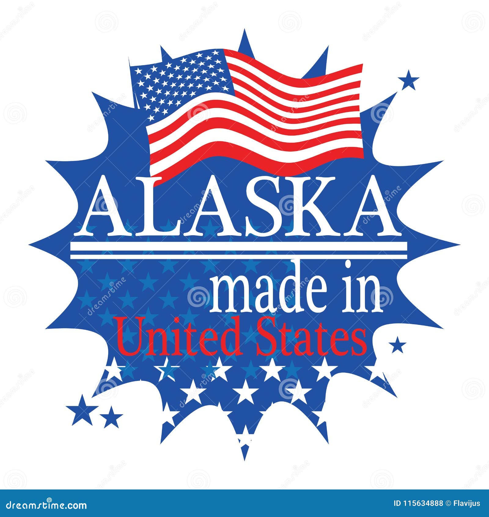 Label Made in Alaska stock vector. Illustration of sign - 115634888