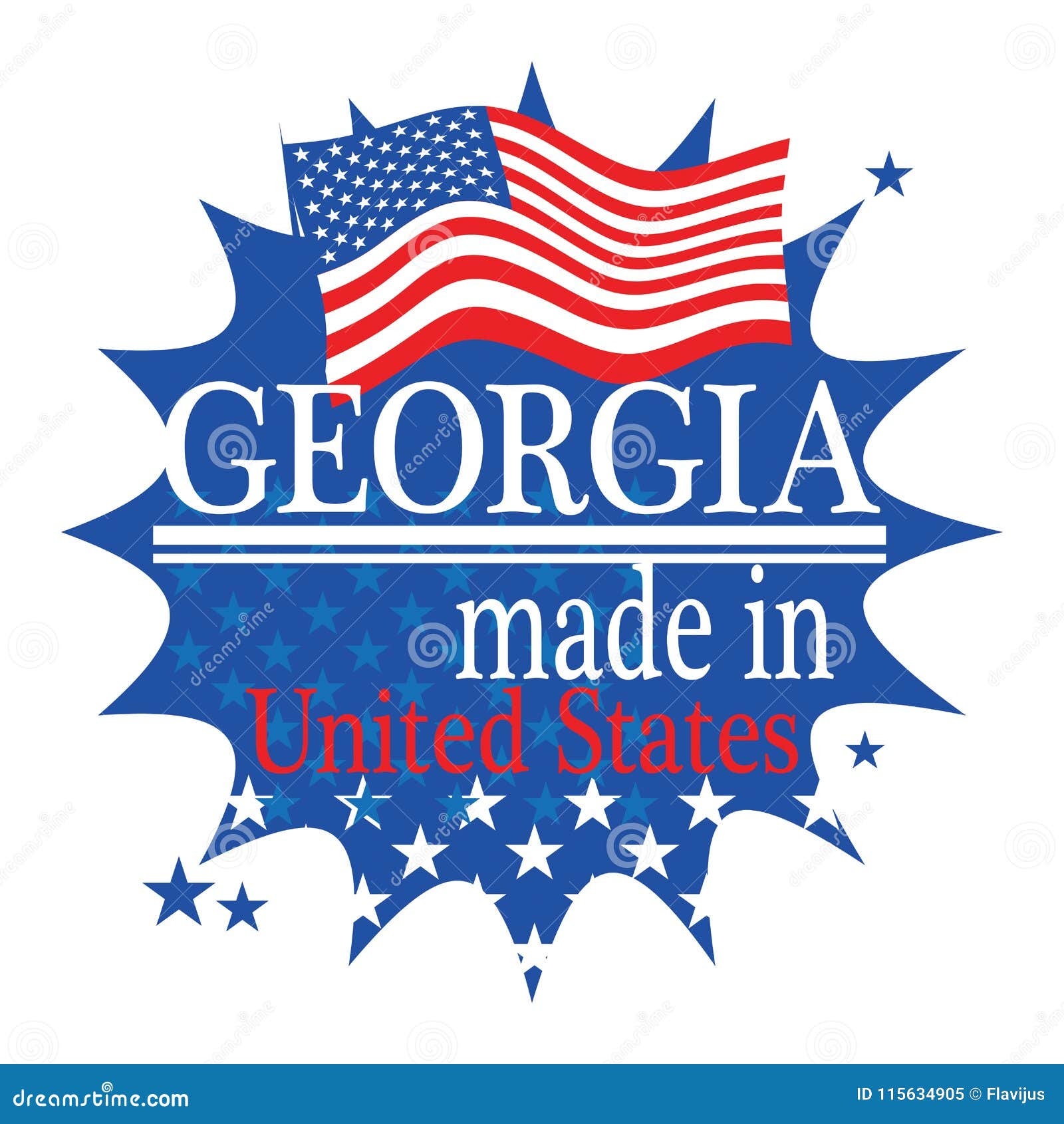 Label Made in Georgia stock vector. Illustration of original - 115634905