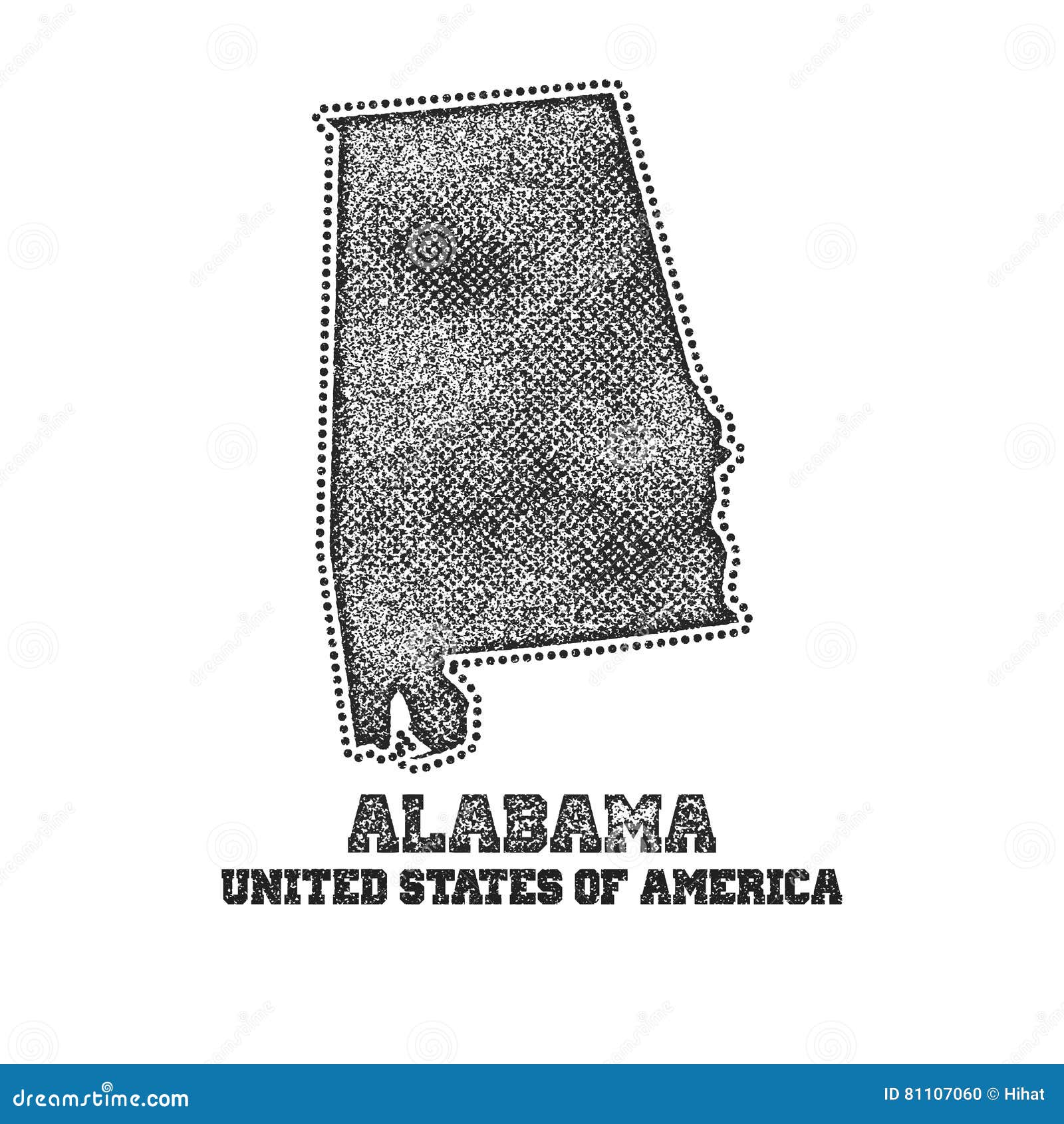 Label with map of alabama stock illustration. Illustration of post ...