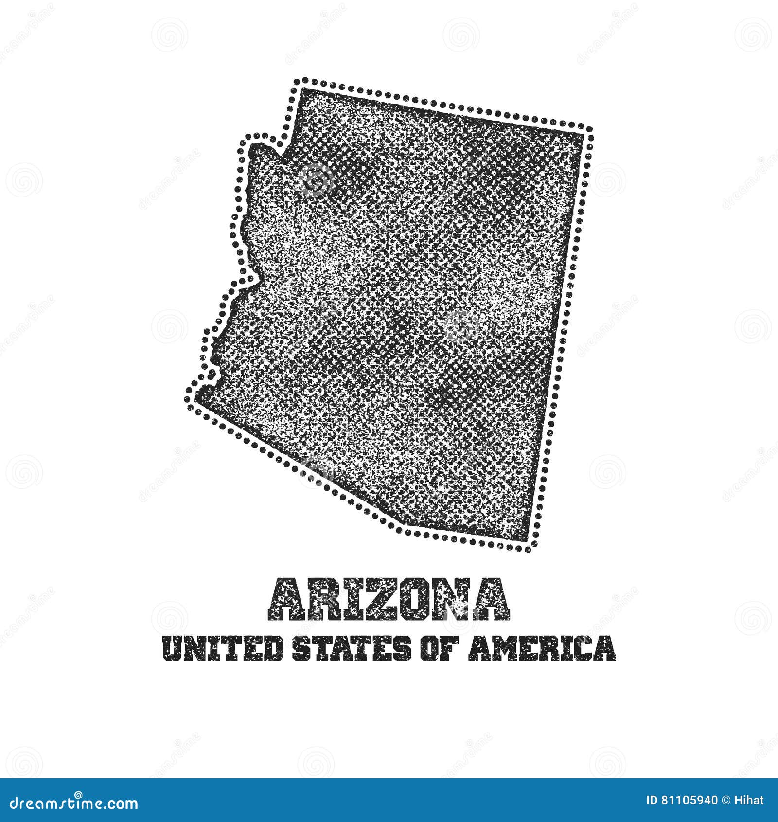 Label with map of arizona. stock illustration. Illustration of east ...