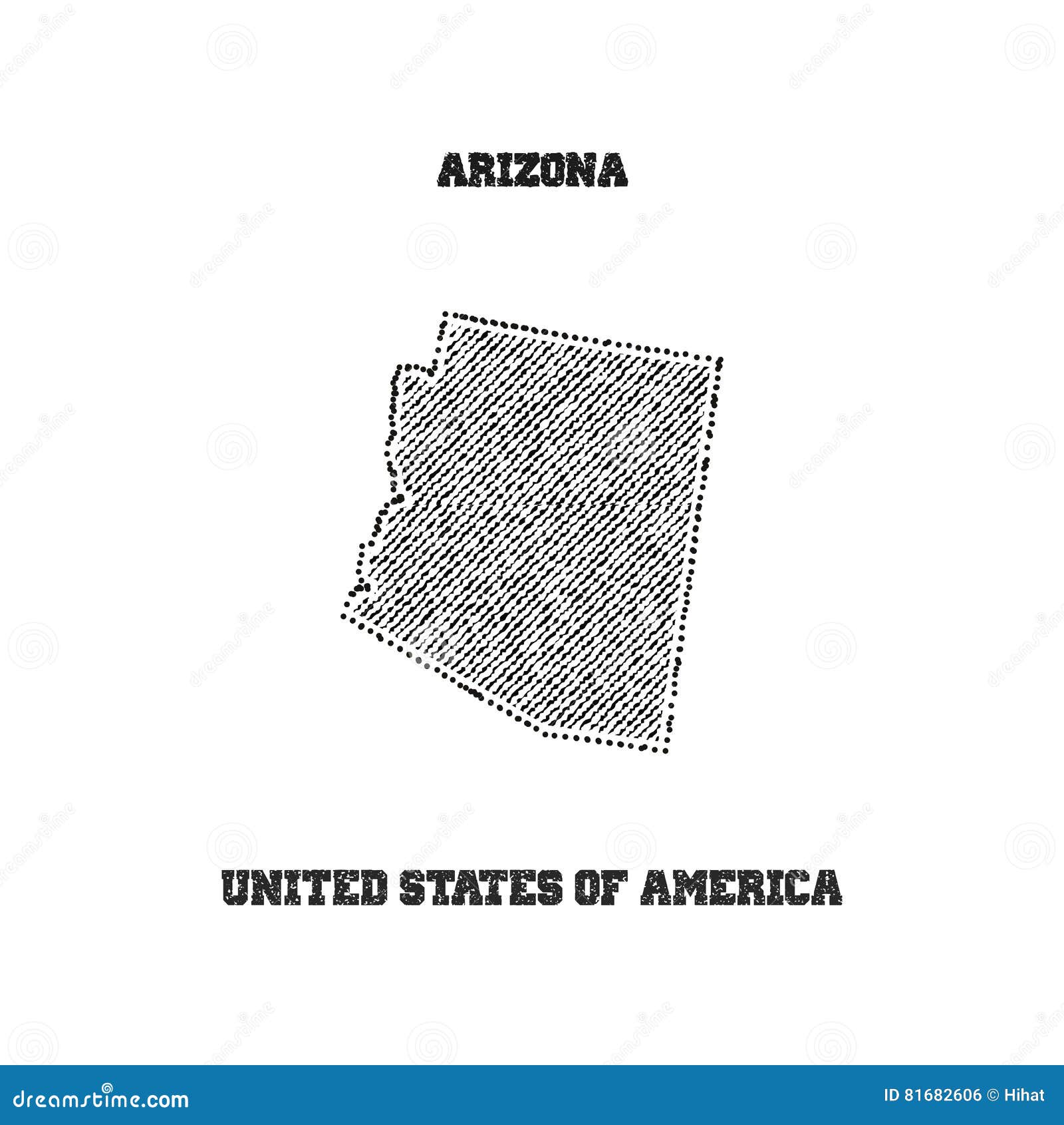 Label with map of arizona. stock illustration. Illustration of america ...