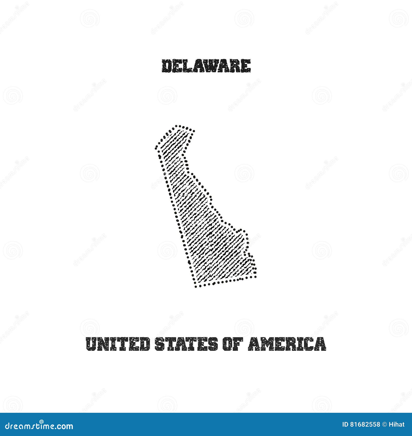 Label with Map of Delaware. Stock Illustration - Illustration of travel ...
