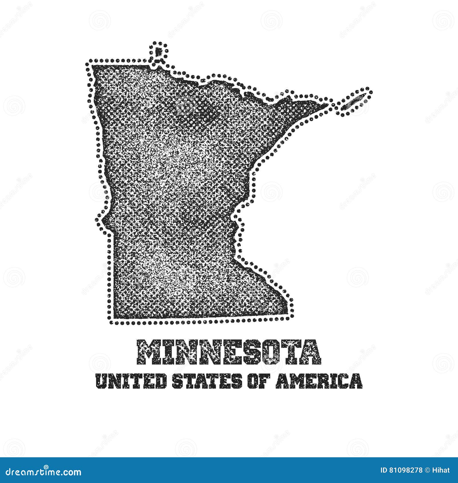 Label with Map of Minnesota. Stock Illustration - Illustration of ...