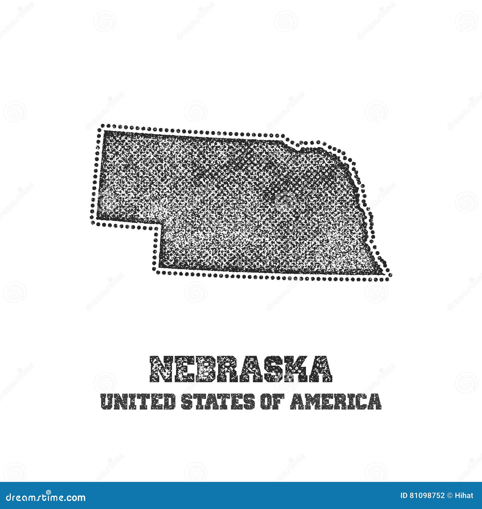 Label with Map of Nebraska. Stock Illustration - Illustration of symbol ...