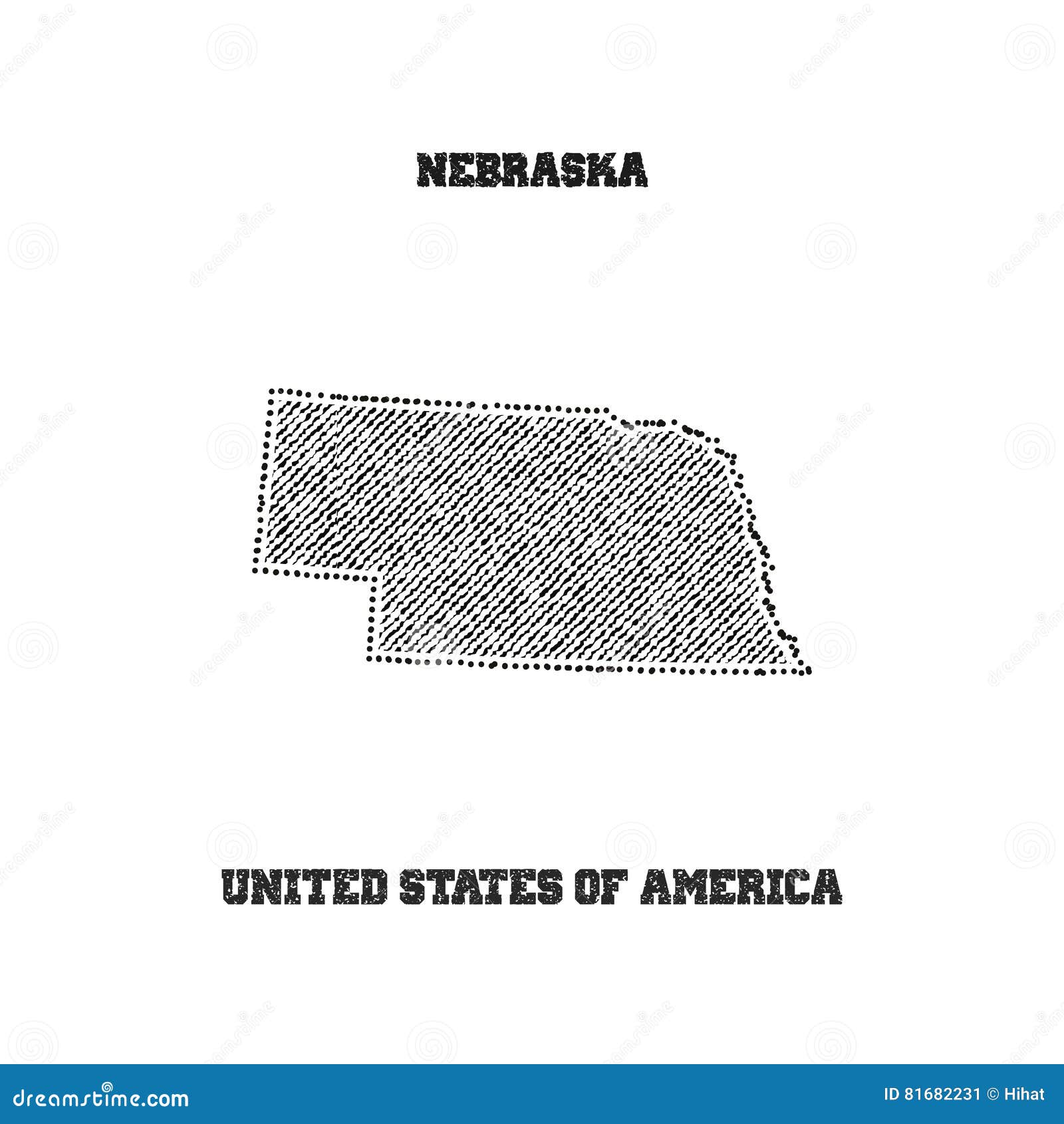 Label with Map of Nebraska. Stock Illustration - Illustration of symbol ...