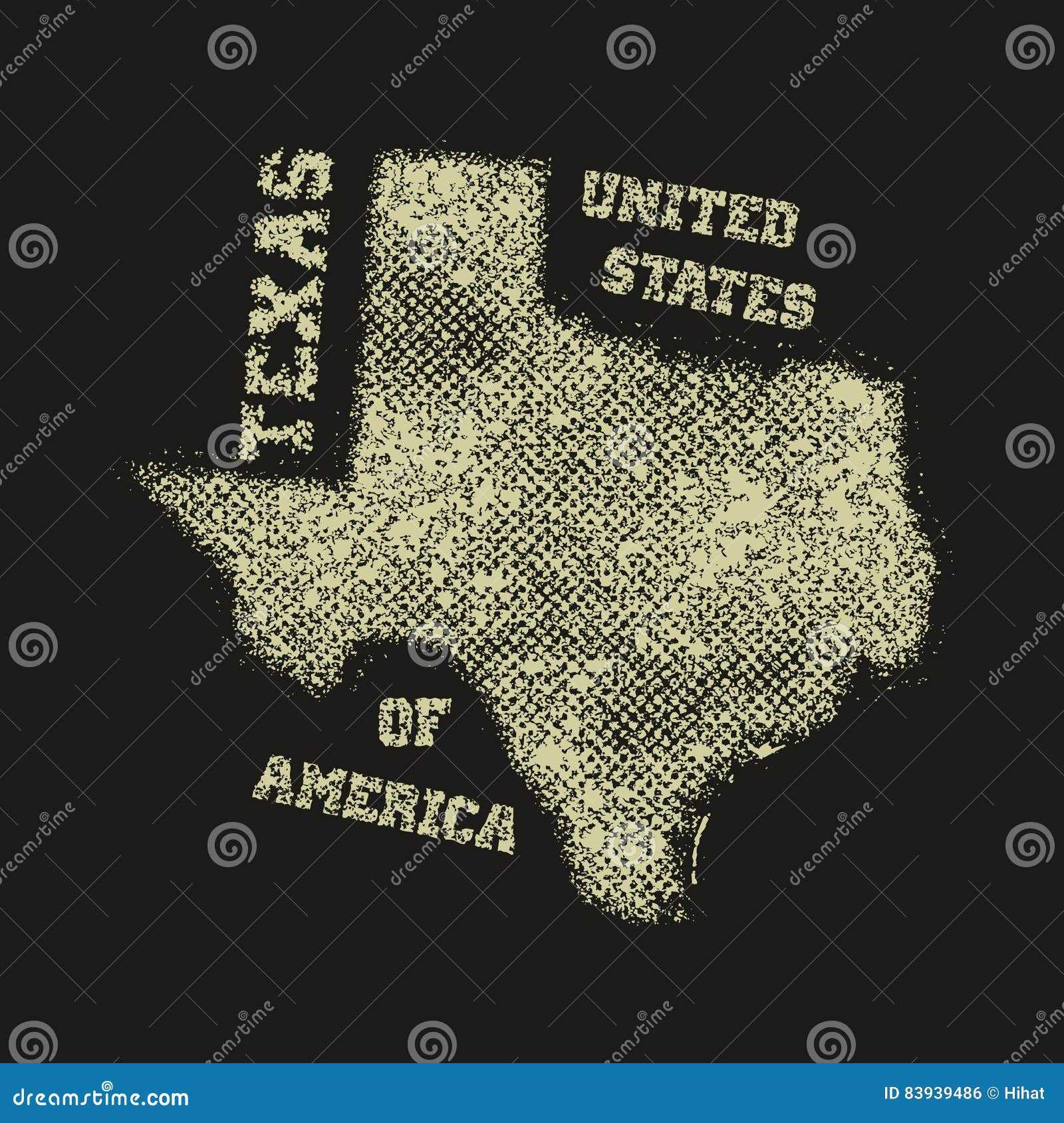 Label with map of texas. stock vector. Illustration of postage - 83939486