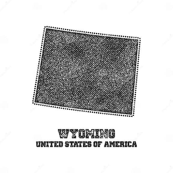 Label with map of wyoming. stock illustration. Illustration of east ...