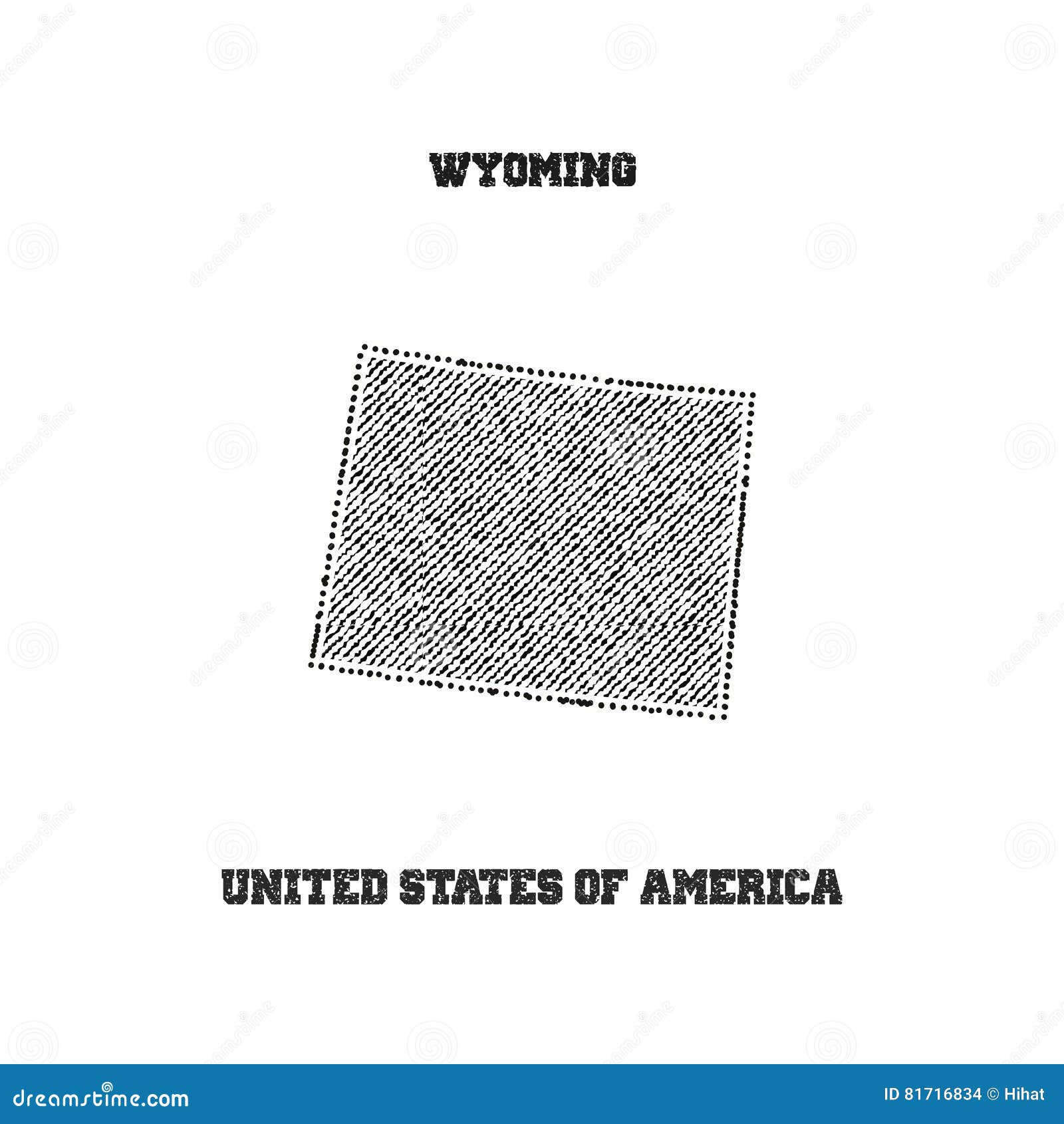 Label with map of wyoming. stock illustration. Illustration of state ...