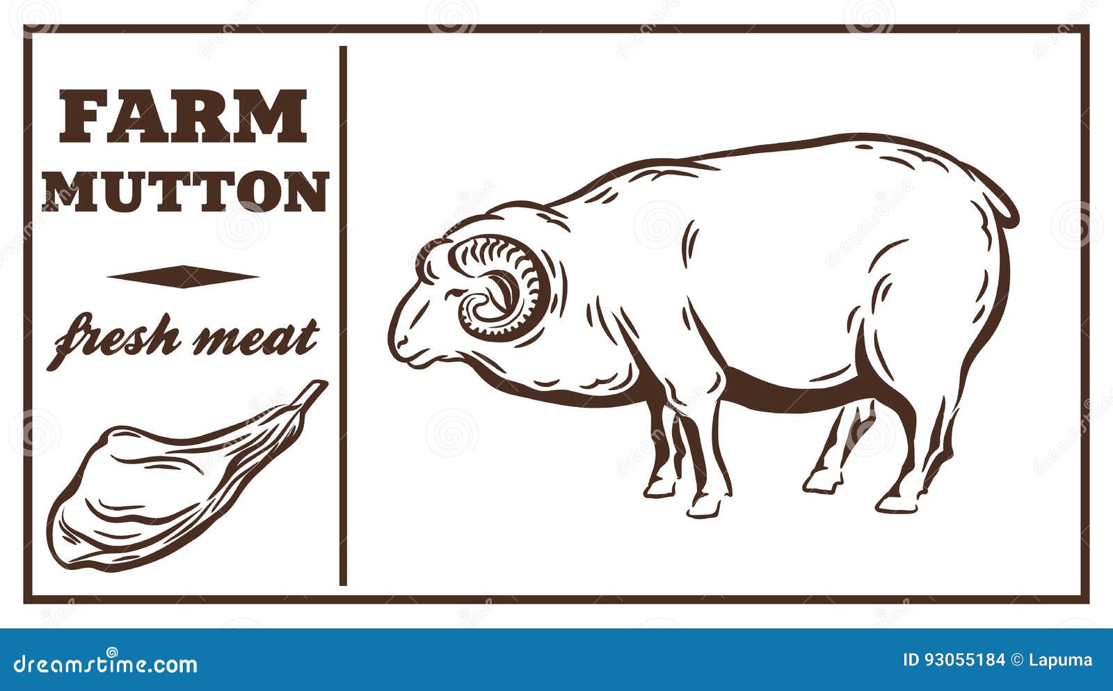 Label of Meat Products. Mutton Stock Vector - Illustration of handmade ...