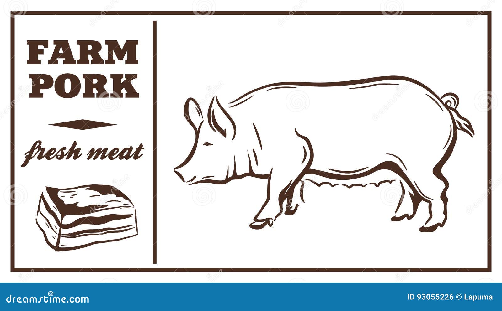 Label of Meat Products. Pork Stock Vector - Illustration of market ...