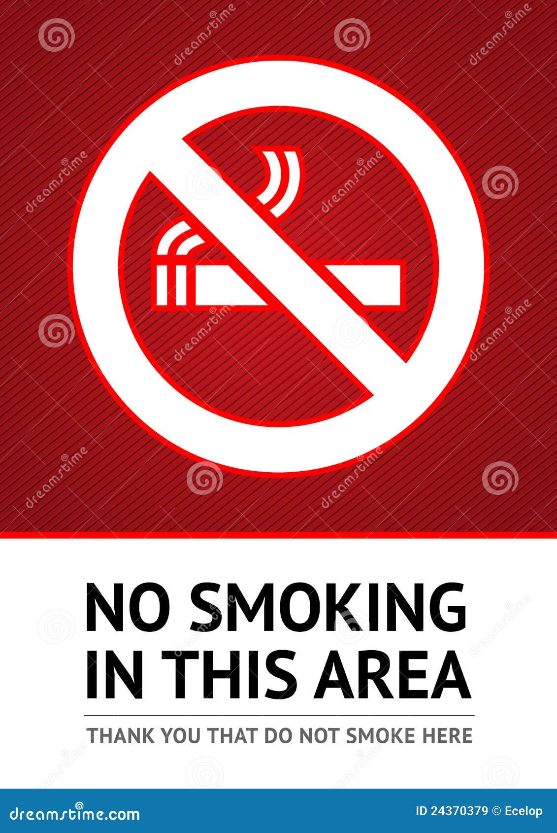 Label No smoking sticker stock vector. Illustration of cigarette - 24370379