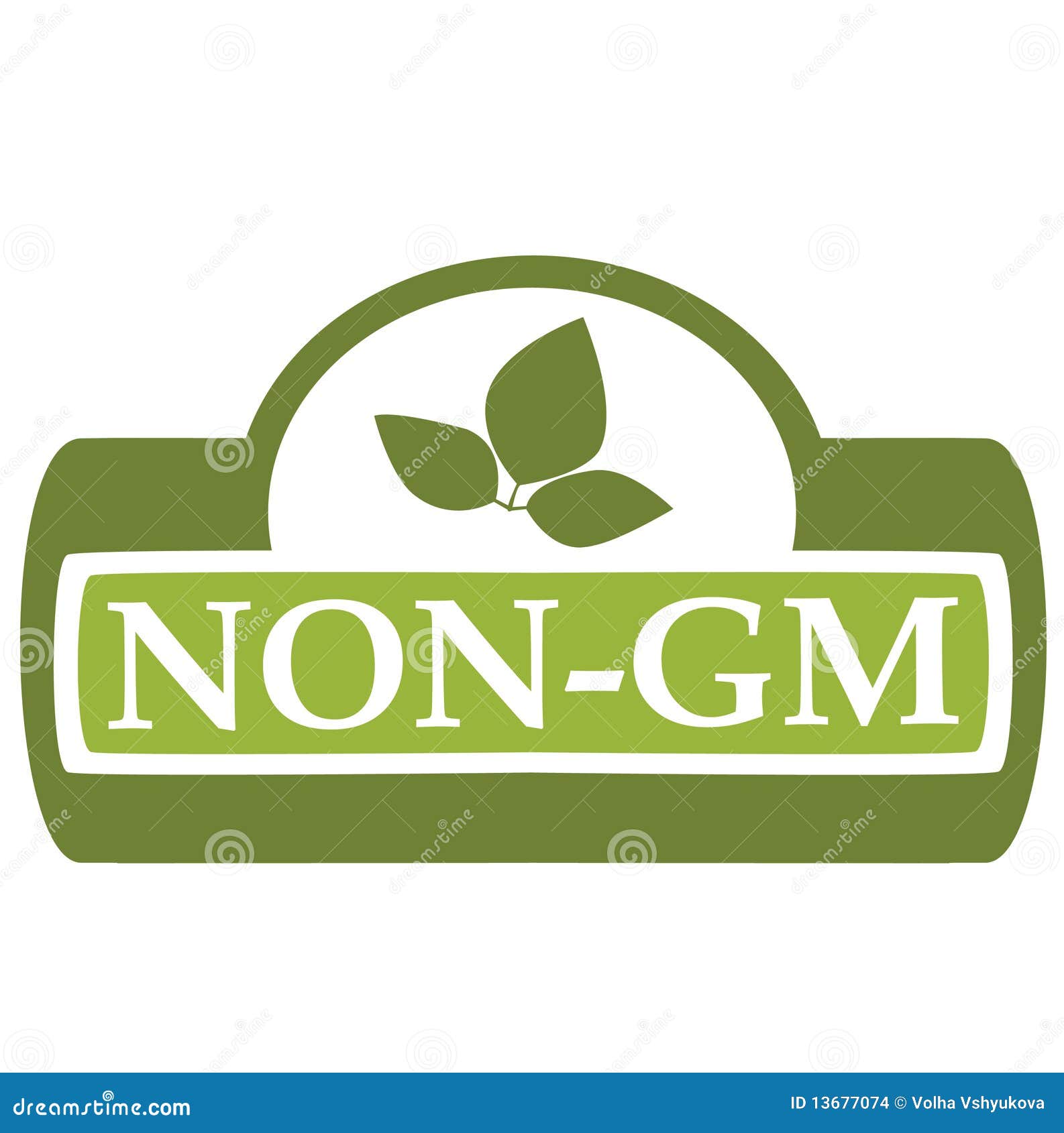 Label Non-GM stock vector. Illustration of green, leaf - 13677074