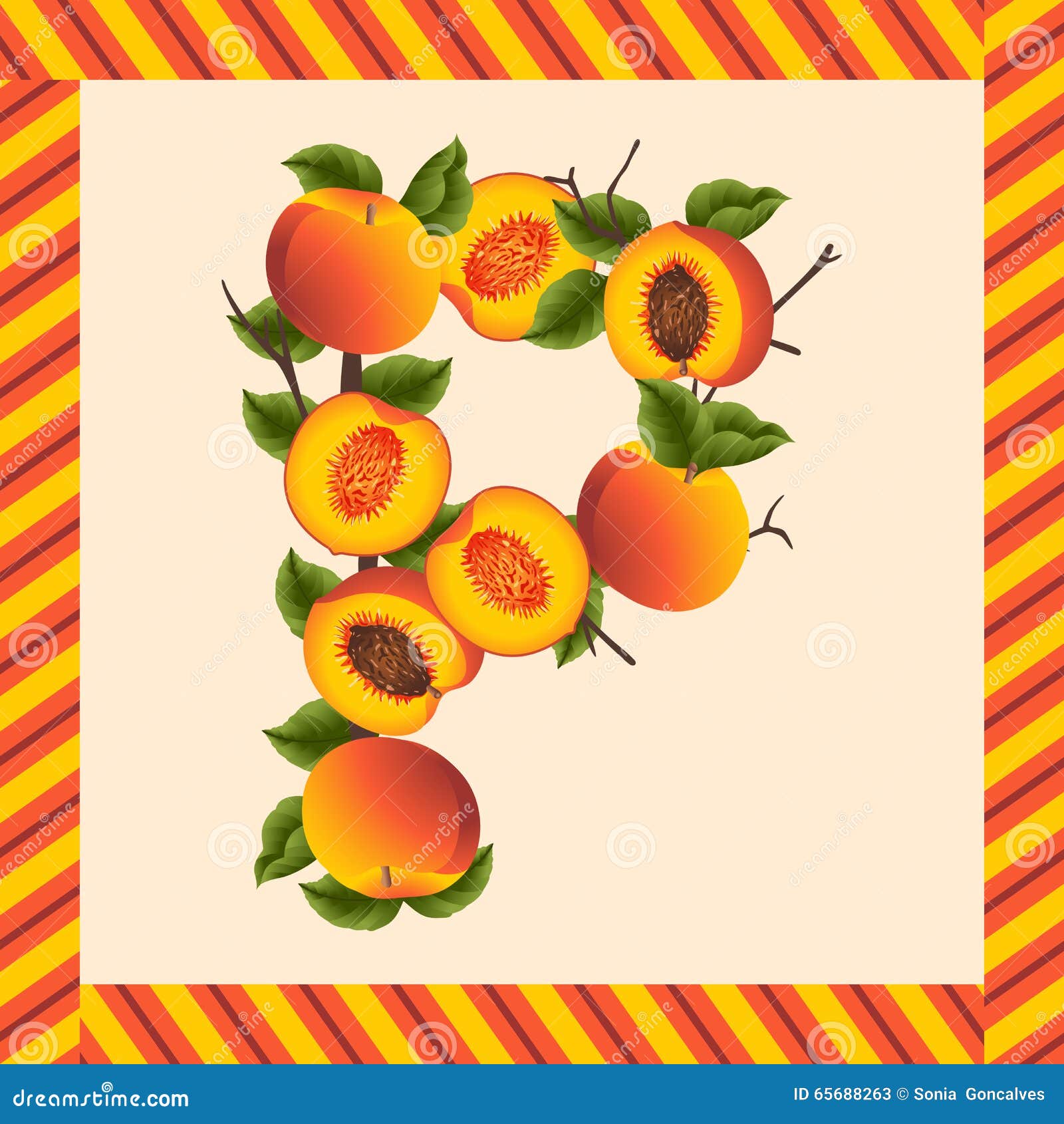 Label Peaches Making Letter Stock Vector - Illustration of food ...
