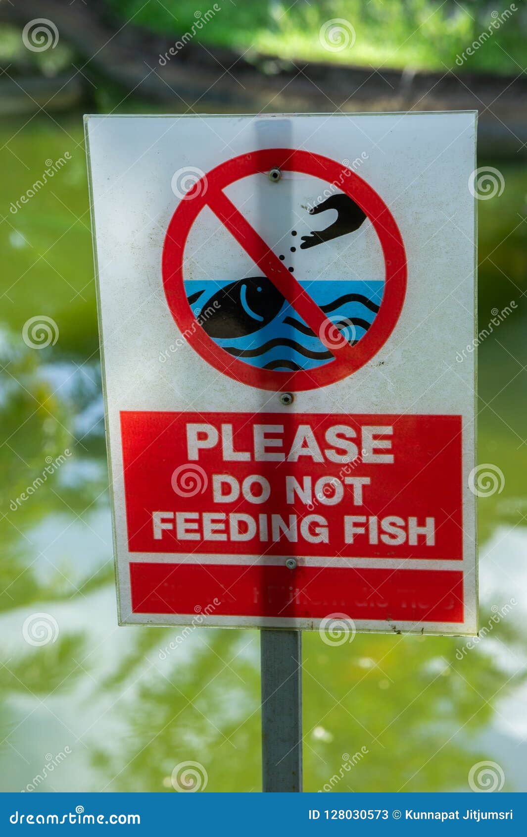 Label Please Do Not Feeding Fish in the Park Stock Image - Image of ...