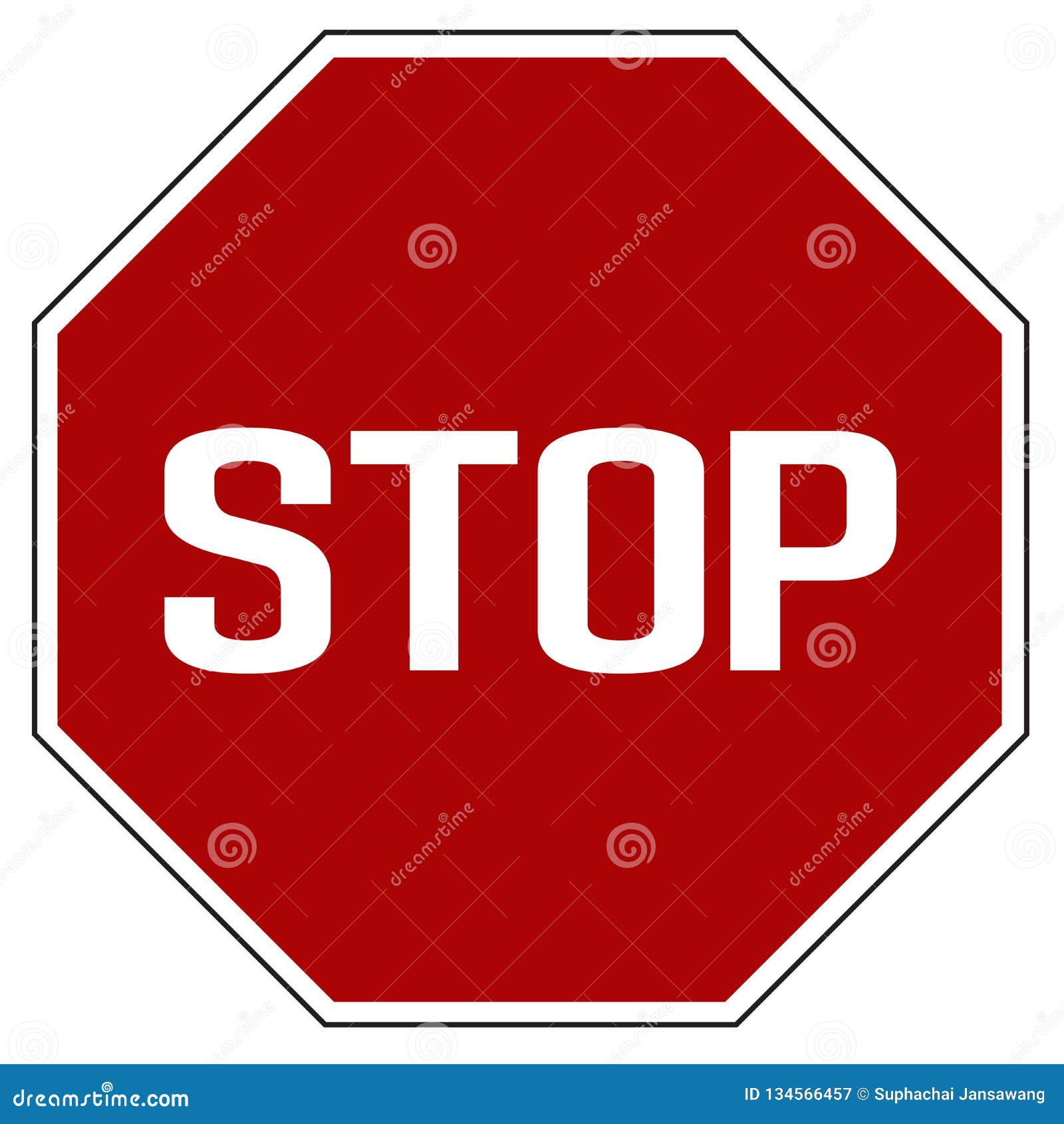 Label Red Realistic Stop Road Sign Isolated Vector Stock Vector ...