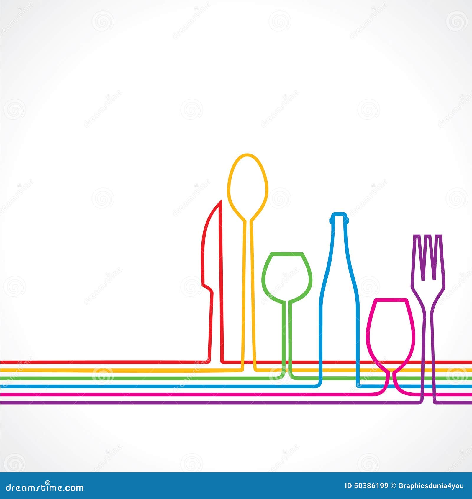 Label for Restaurant with Kitchen Utensils Stock Vector - Illustration ...