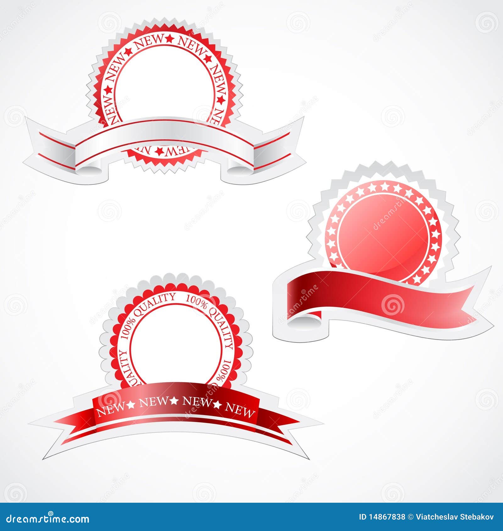 Label with ribbon stock vector. Illustration of sticky - 14867838