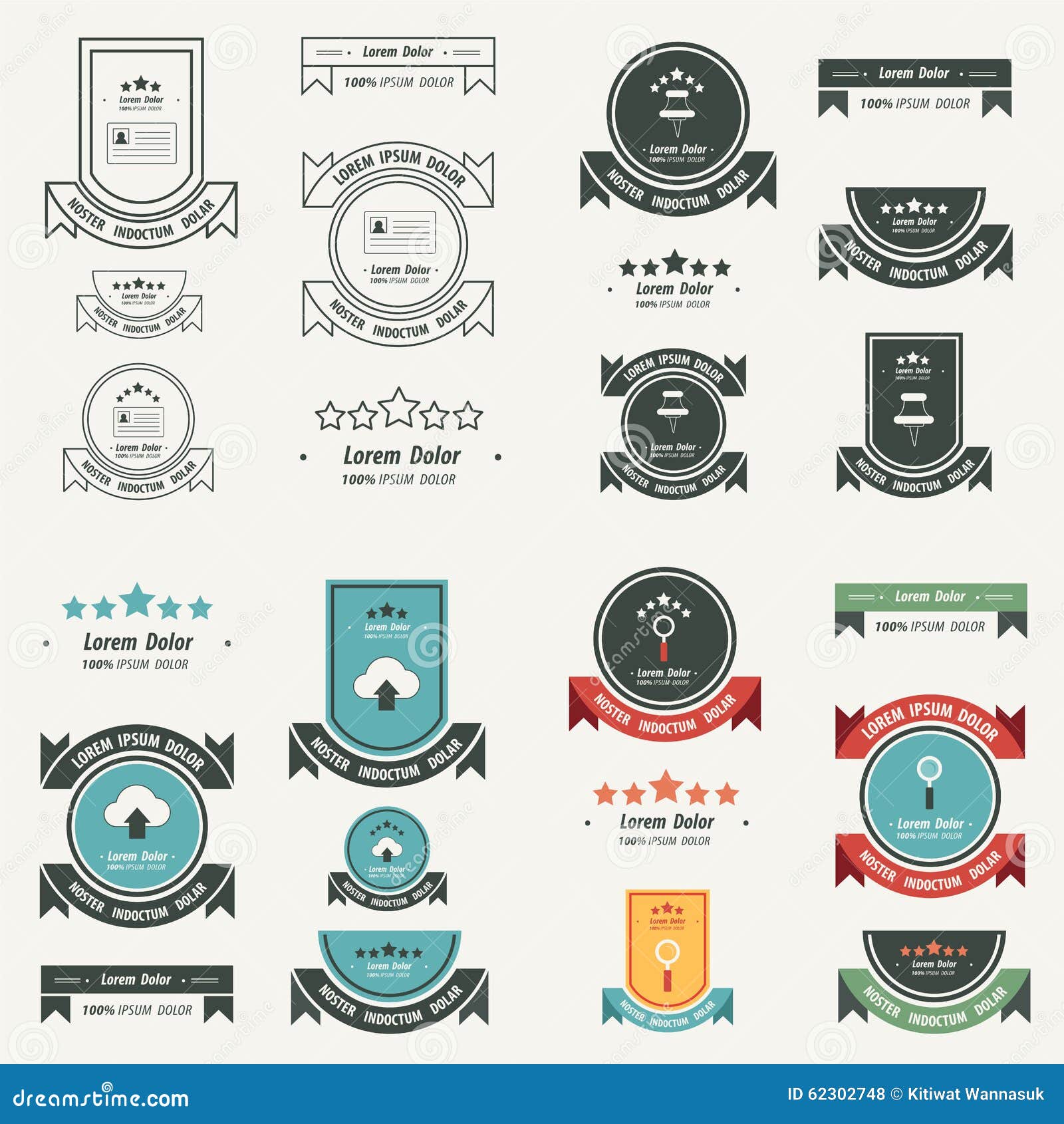 Label and Ribbon 4 Style Set Stock Vector - Illustration of ribbon ...