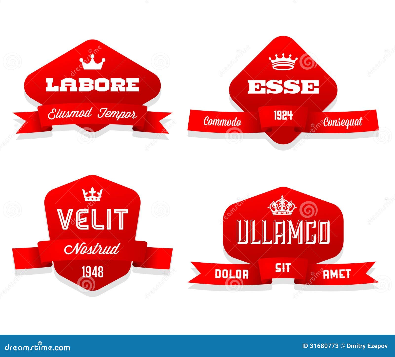 Label rouge avec le ruban illustration de vecteur. Illustration du ...