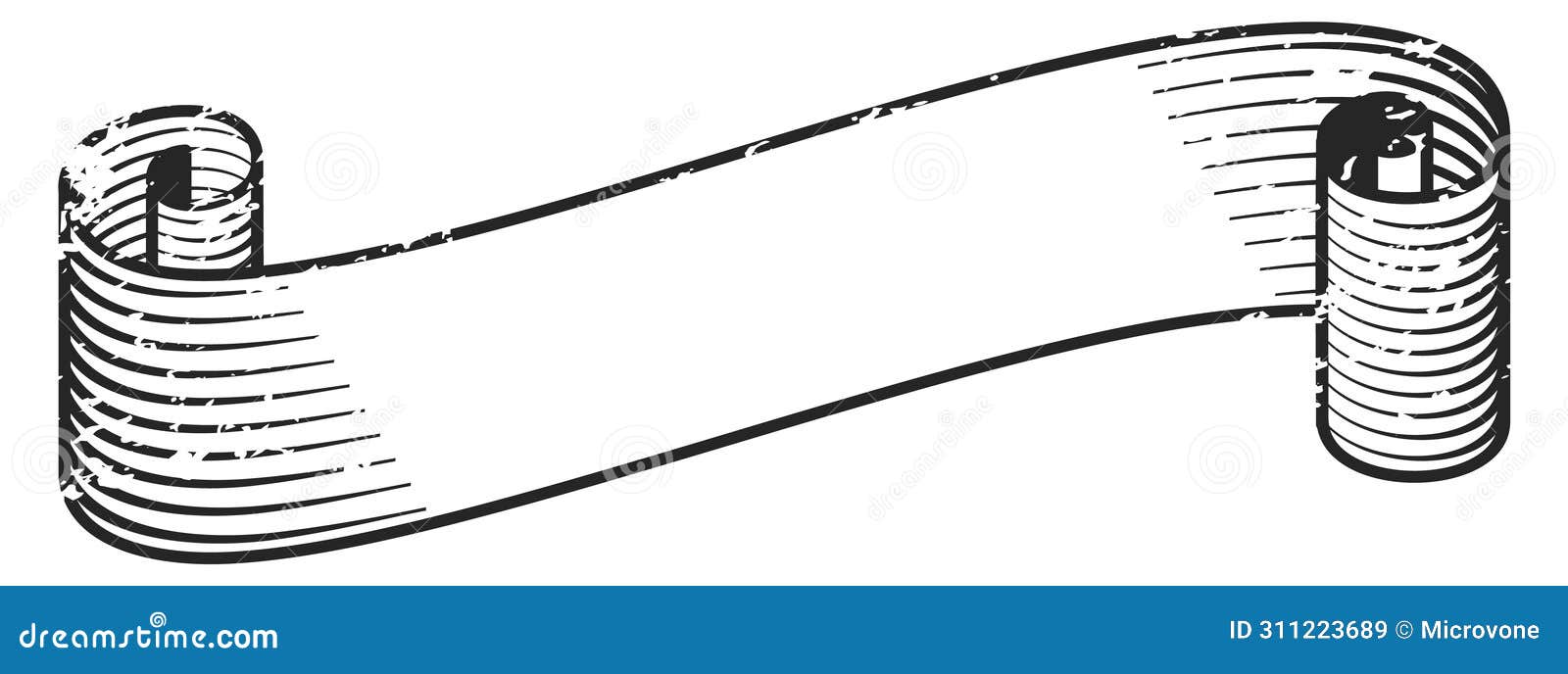 Label Scroll Template in Retro Hand Drawn Style Stock Vector ...