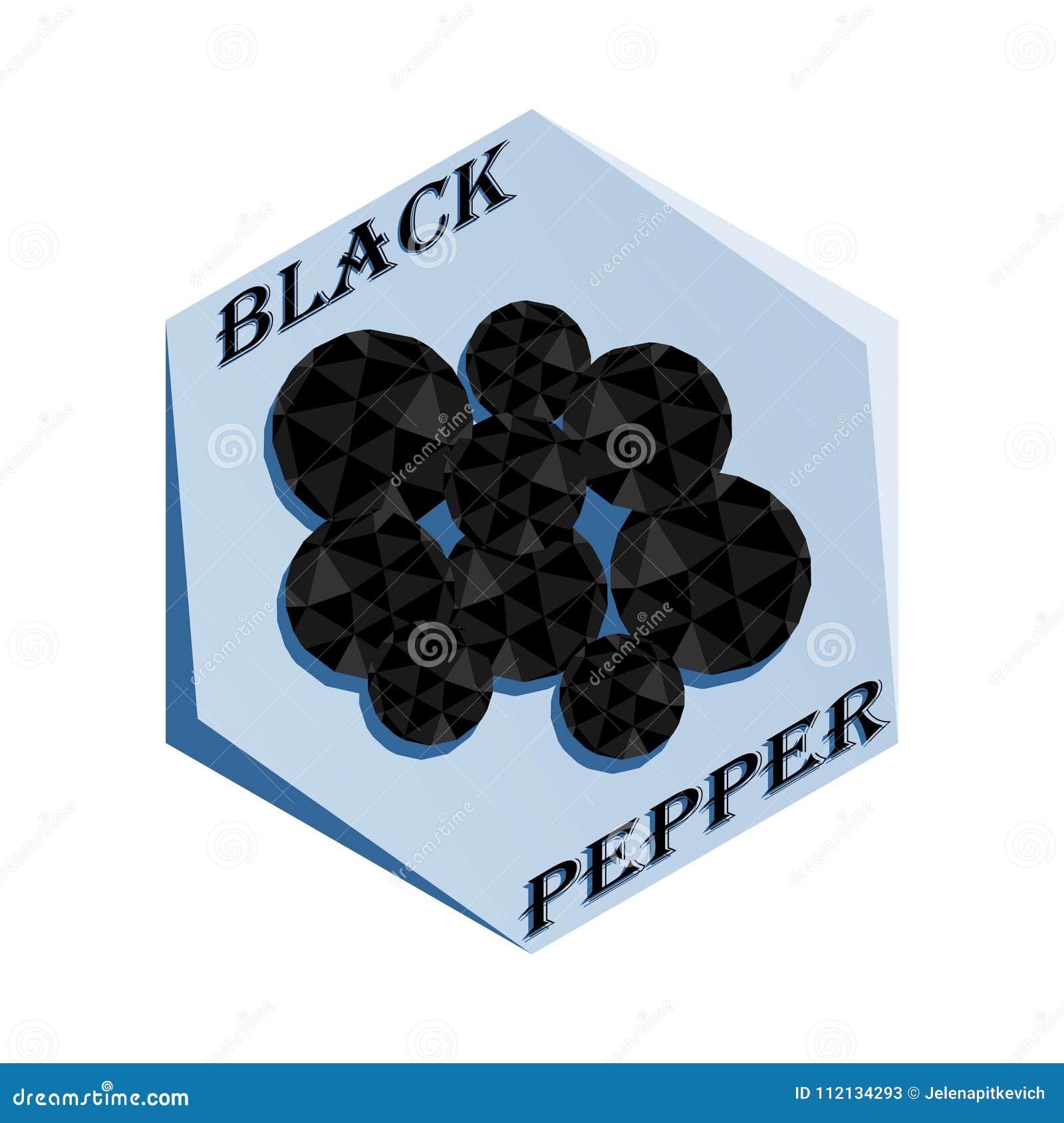 Label for Seasoning Black Pepper Stock Illustration - Illustration of ...