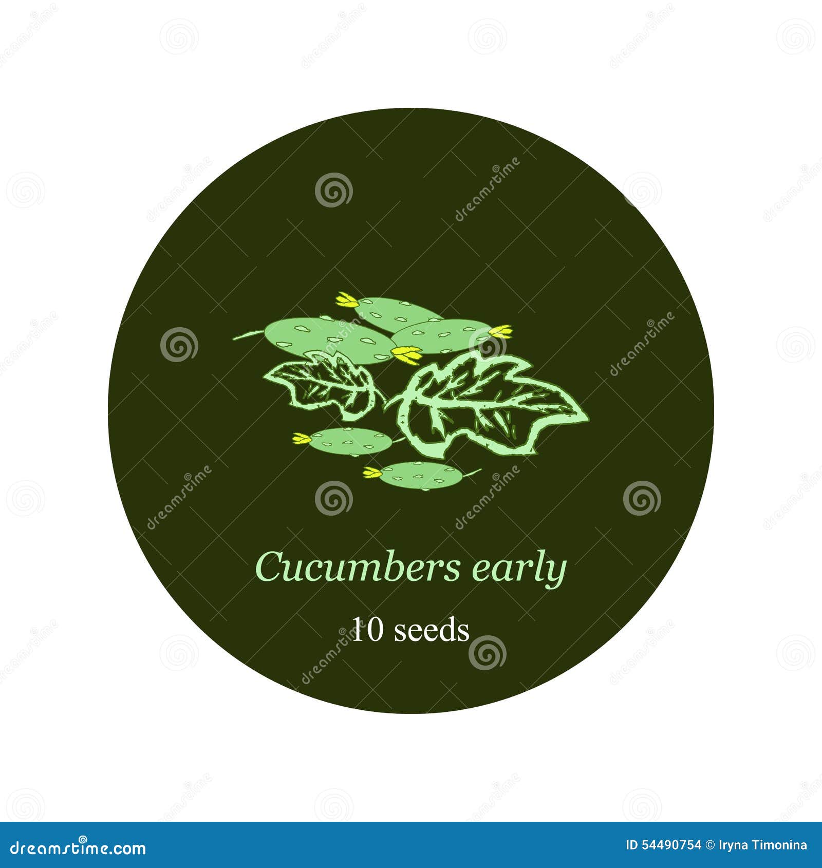Label for Seeds and Seedlings of Cucumber Stock Vector - Illustration ...