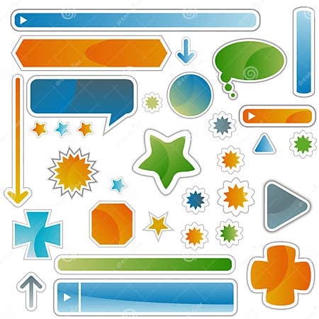 Label Set stock vector. Illustration of balloon, buttons - 10059795