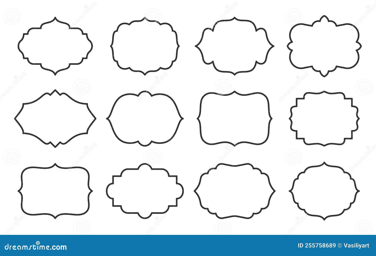 Retro Label Empty Tag Sticker Text Frame Card Set Stock Vector ...