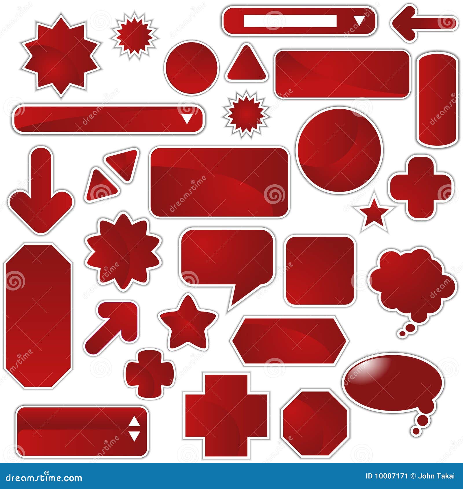 Label Set - Red stock vector. Illustration of shape, design - 10007171