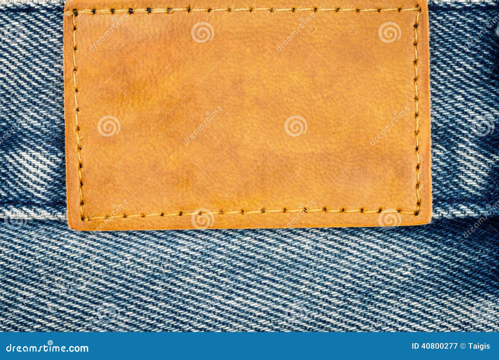 Label Sewed on a Blue Jeans Stock Image - Image of empty, material ...