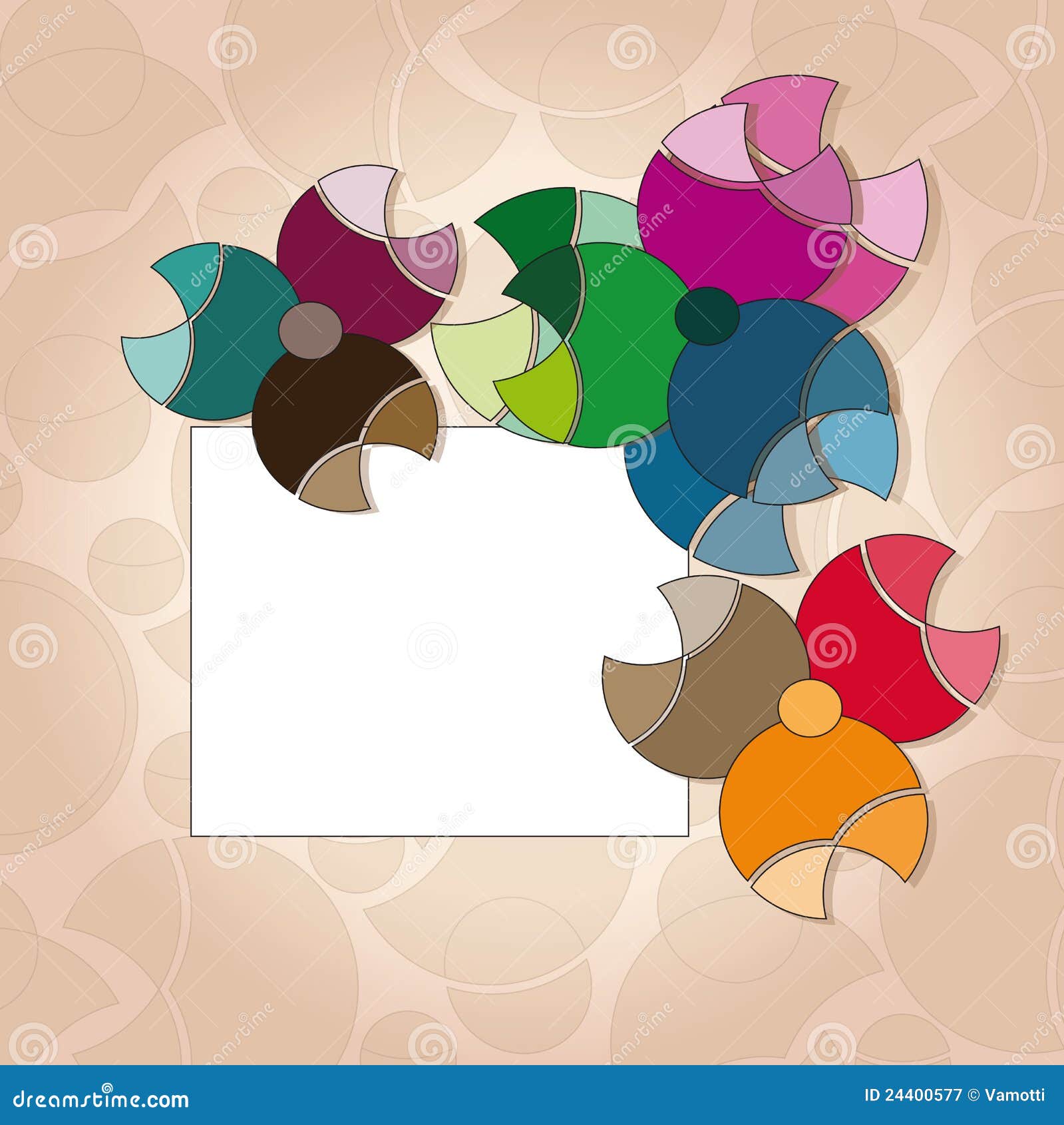 Label with Shapes on Decorated Background Stock Vector - Illustration ...