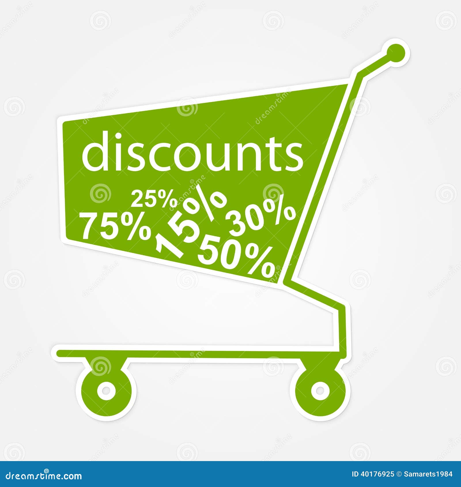 Label Shopping Cart with Discount. Modern Design Element Stock Vector ...