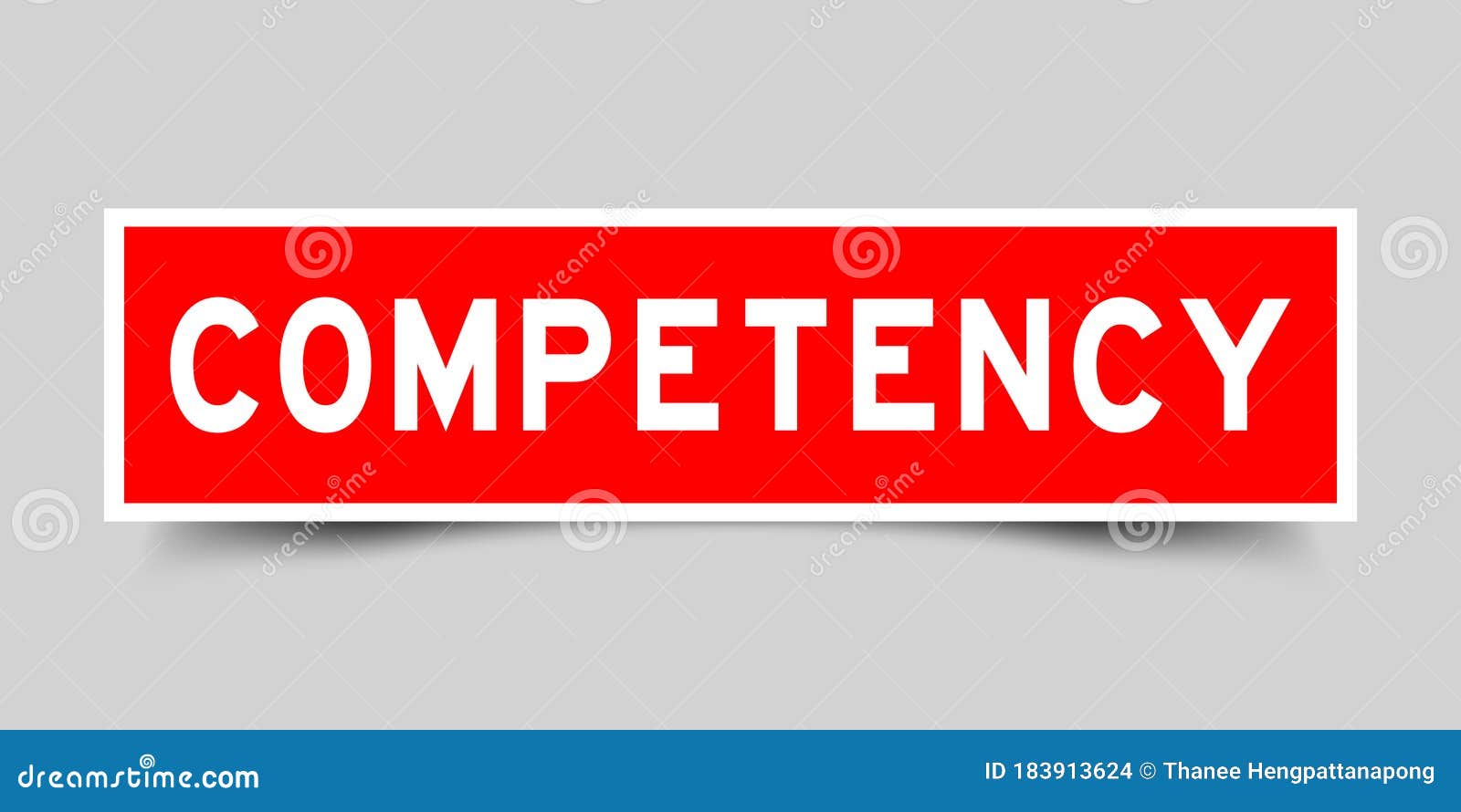 Label Red Sticker in Word Competency on Gray Background Vector Stock ...