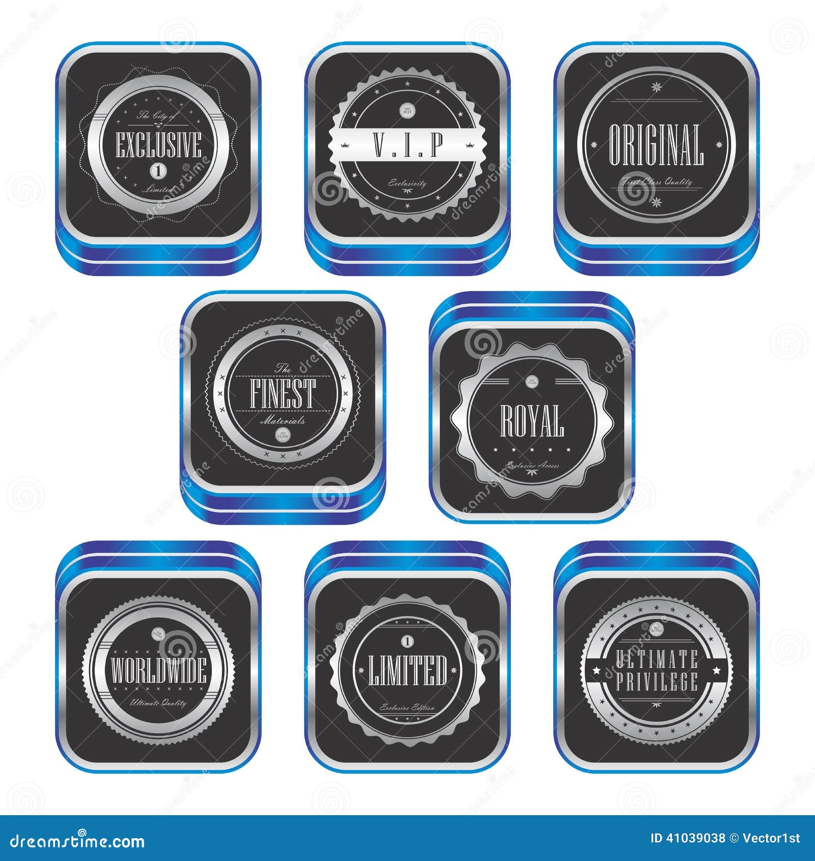 Label sticker button set stock vector. Illustration of premium - 41039038