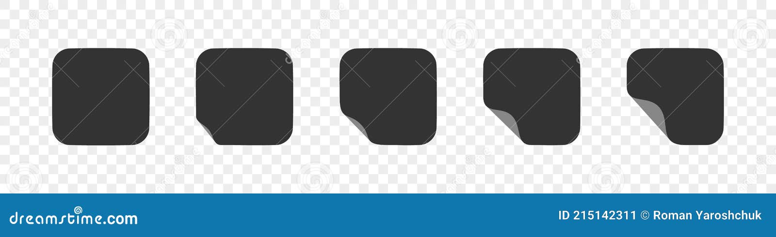 Label Sticker Icon. Sticker Mockup Set. Square Adhesive Symbols Stock ...