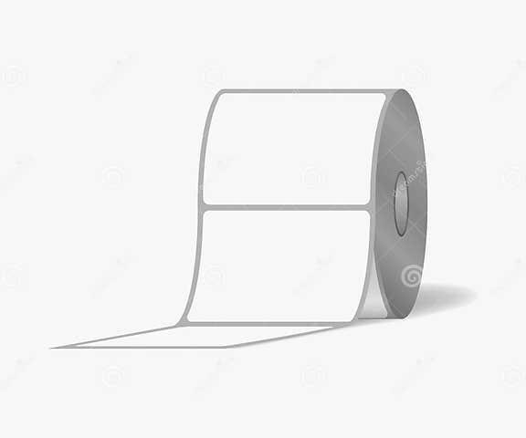 Label Sticker Roll. Blank Adhesive Labels on Bobbin Vector Mock-up ...