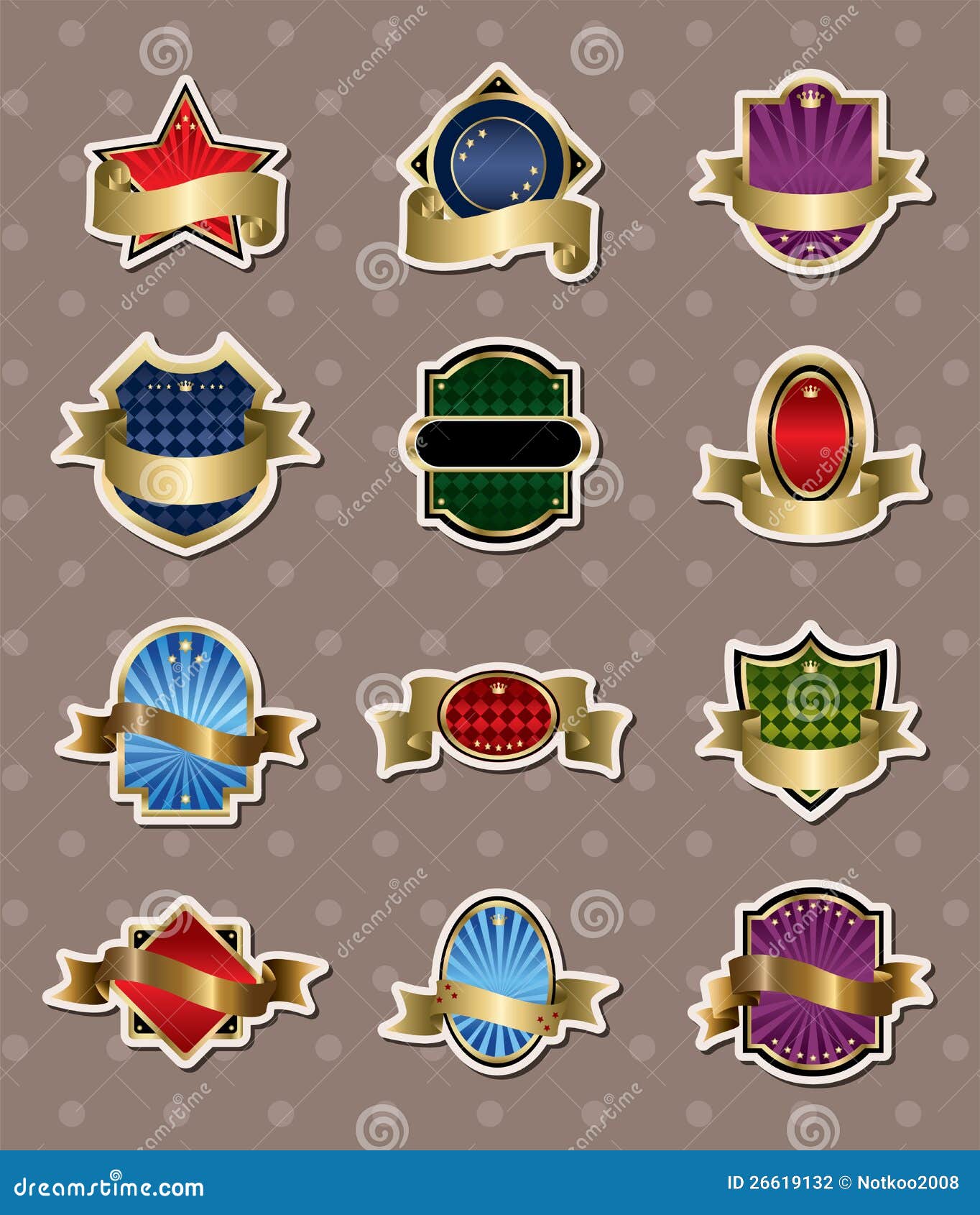 Shield Shape Stickers Stock Illustrations – 469 Shield Shape Stickers ...