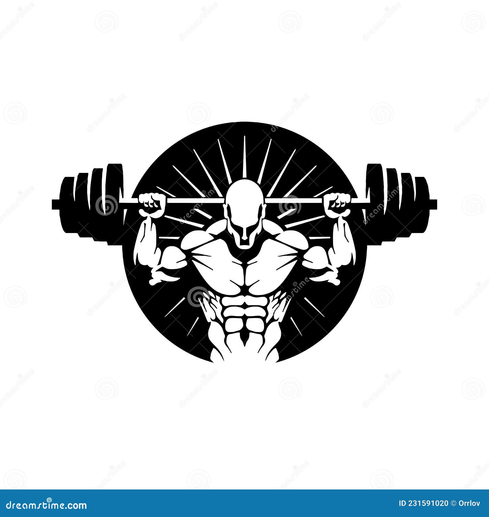 Strong Man, Bodybuilder Muscles Vector Line Icon, Linear Concept ...