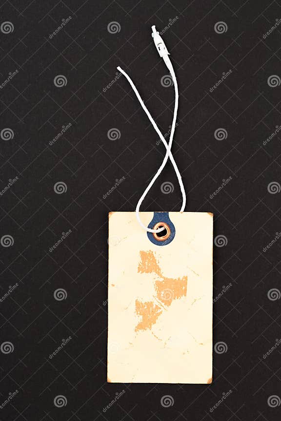 Label Tag on Black Background. - Image Stock Image - Image of brown ...